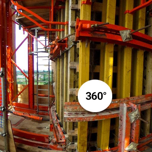 A close up view of the formwork at the top of the north pylon