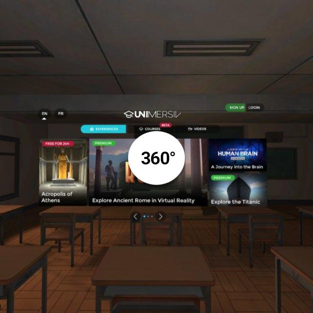 Unimersiv home screen! Which experience would you like to expl...