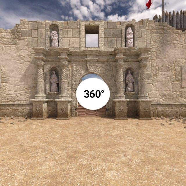 Alamo Southern Courtyard 1836. This 3D model of the Alamo c...