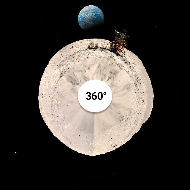 La Luna en 360 grados. imágenes en 360 grados de la llegad...