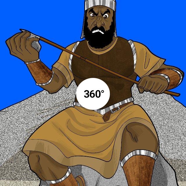 Scene from the Bible Pathway Adventures story, "Faing the...