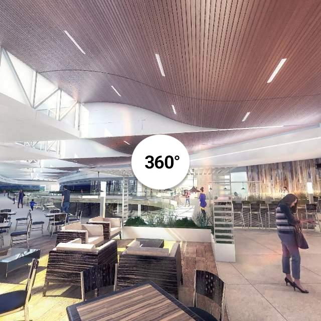 Render Panorama 360° - Food Court Galerias Monterrey Mexico....