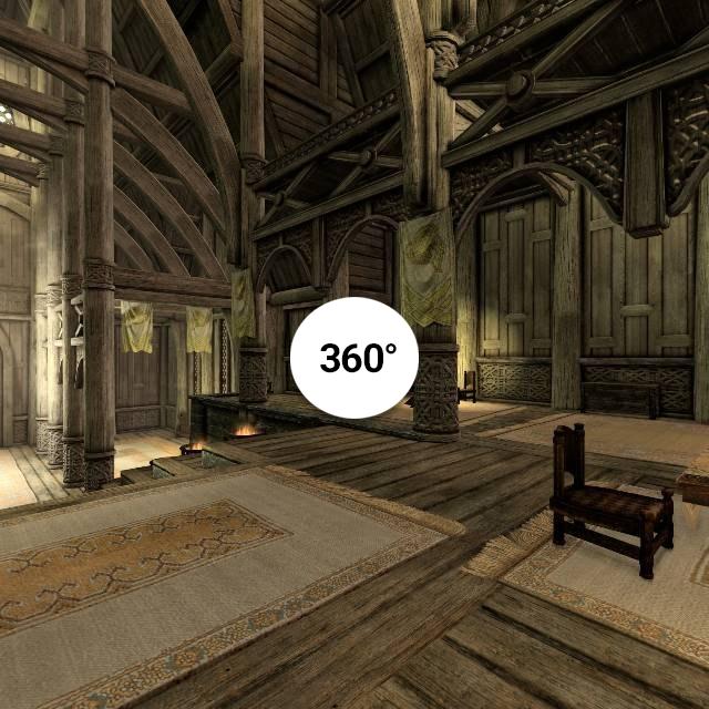 Skyrim SE - Dragonsreach interior at night