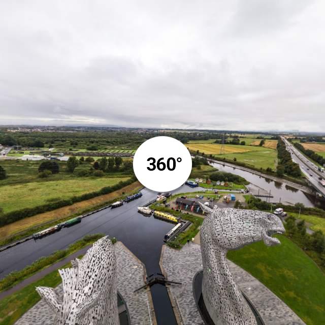 Above the famous Falkirk Kelpies - bird's-eye view 🦅...