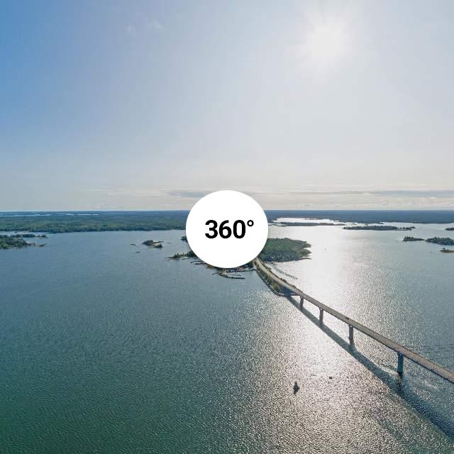 Finland's longest bridge, Replot bridge, leads to the nor...