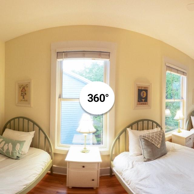 Second Level Bedroom with 3 Twin Beds