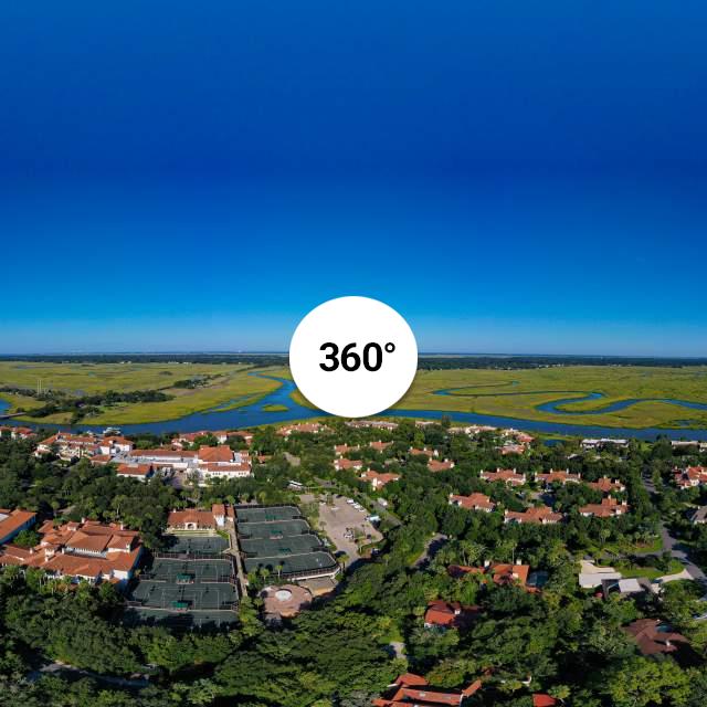 Aerial View of Sea Island