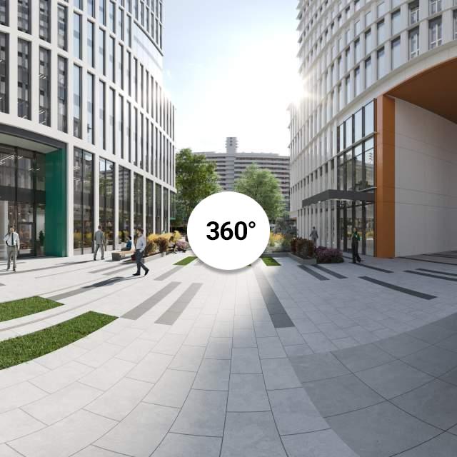 Passage between buildings