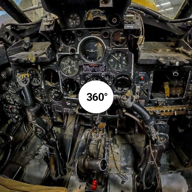 Cockpit of a de Havilland Vampire at the Airworld museum in Ca...