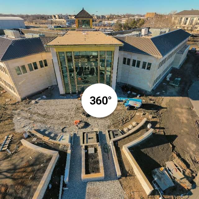 Central view of Senator Robert J. Dole Plaza. Taken 2/11/2023