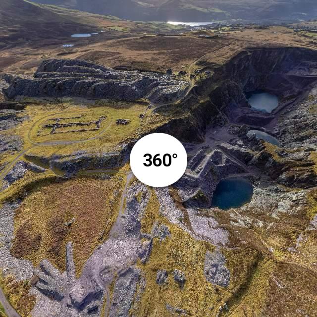 Alexandria quarry in North Wales with Moel Tryfan and a specta...